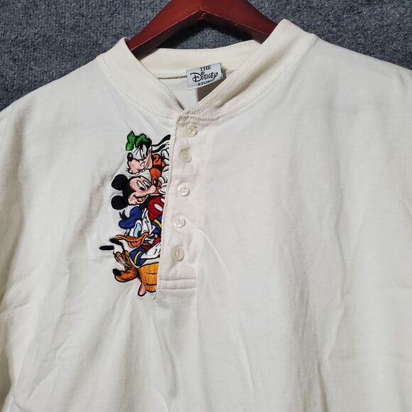 Disney | Shirts | Vintage Mickey Gang Henley Shirt Mens L Disney Store ...